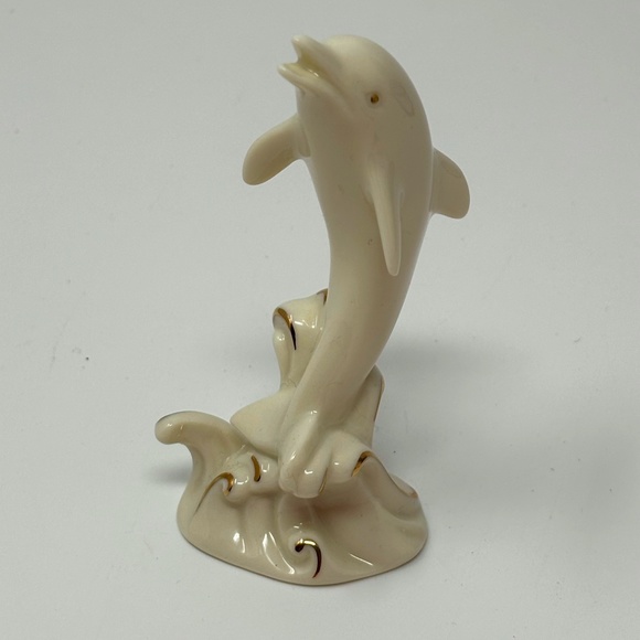 Lenox | Accents | Lenox Porcelain Dolphin Figurine Ivory Gold Metallic ...